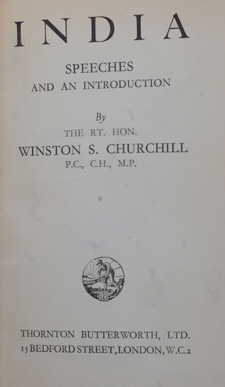 INDIA, Speeches and an Introduction | Winston S. Churchill